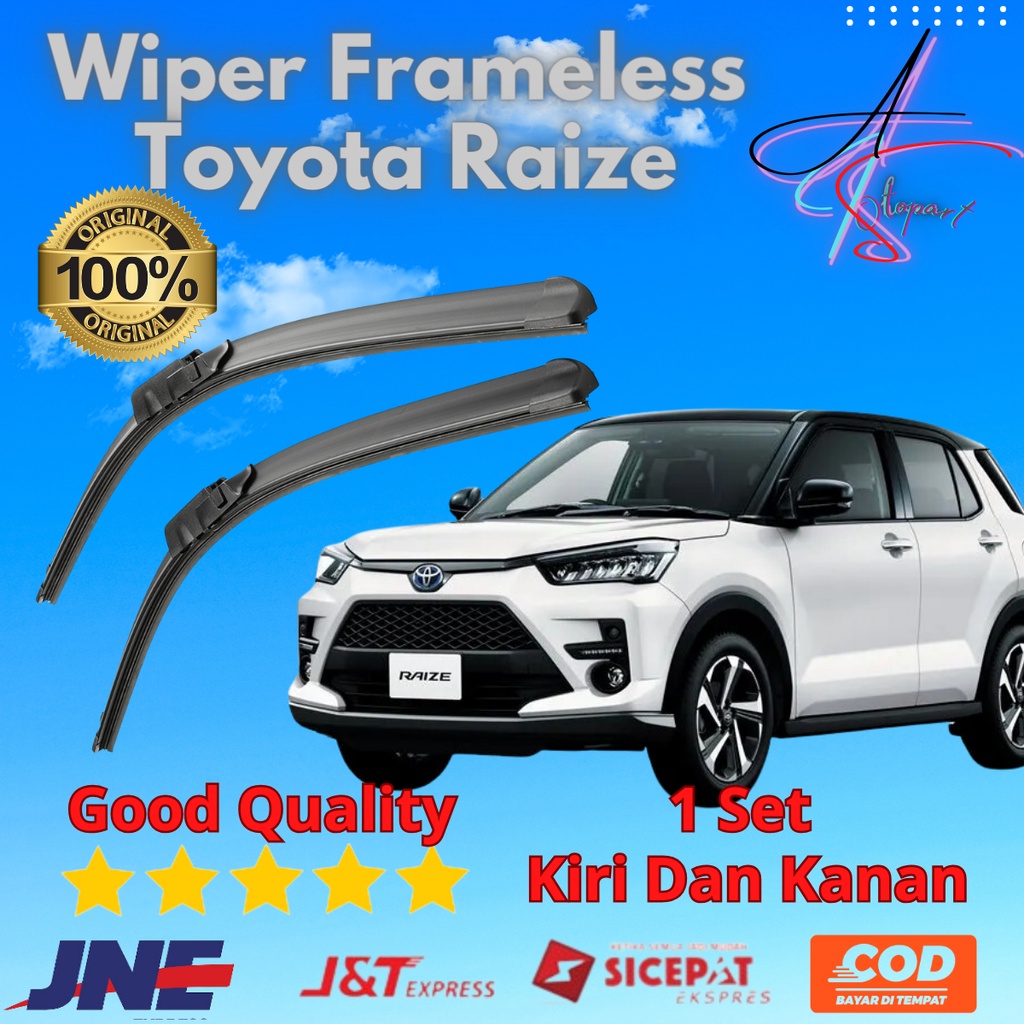Toyota Raize/All New Raize Frameless Car Wipers A Pair Of 2pcs Left And ... Toyota Raize/All New Raize Frameless Car Wipers A Pair Of 2pcs Left And ...