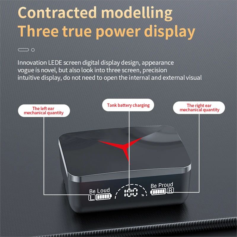 Bluetooth Earphone M90 Gaming Wireless Headset Slide Design With LED ...