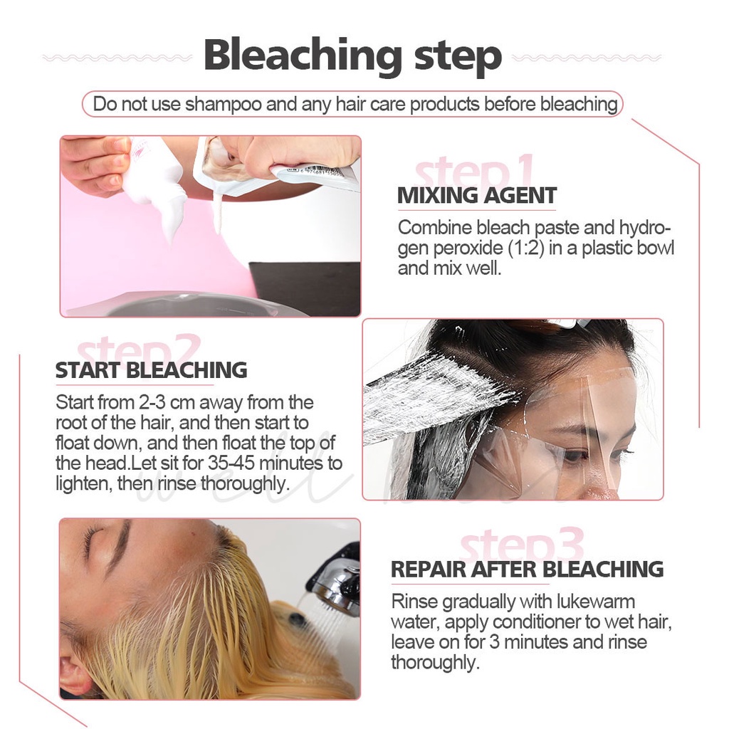 Ashley Shine 2 in 1 Fast Color Fading Hair Bleaching Cream Set 50ml ...