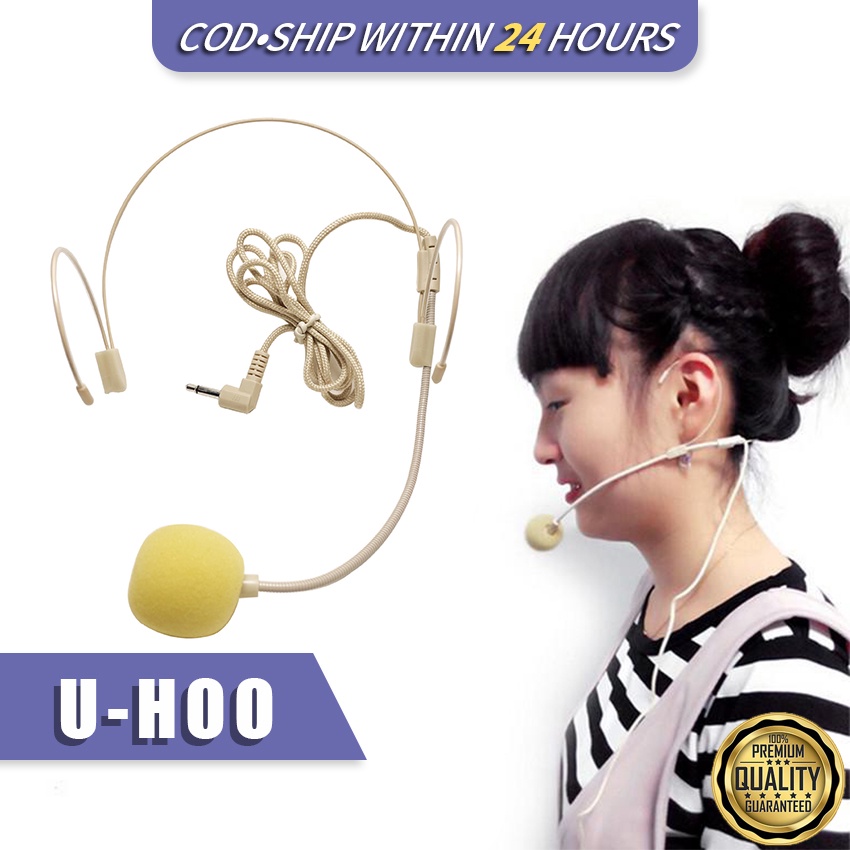 Headset Mic 3.5mm Wired Headworn Microphone Voice Headworn Head-Mounted ...