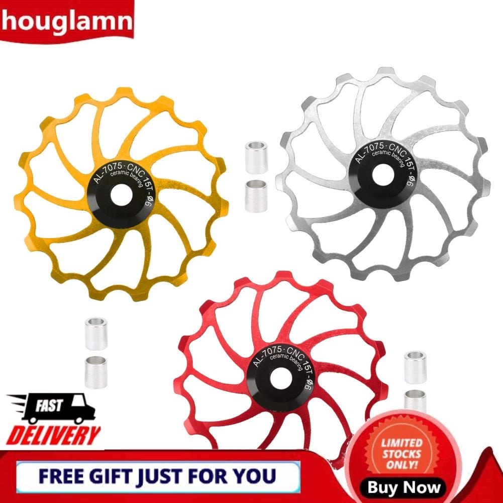 Houglamn Bicycle Guide Wheel Wear Resistant Bike Pulley with 2 ...