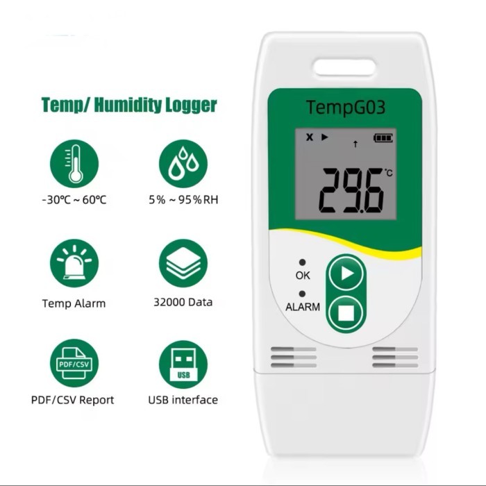 TempG03 Digital USB Recorder Temperature Humidity Temp Humidity ...