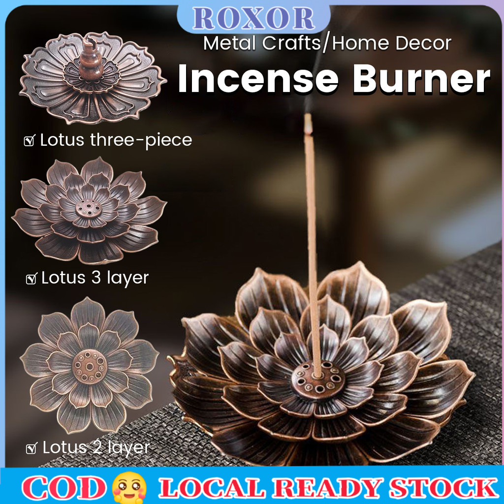 ROXOR Incense Burner Lotus Incense Stick Holder Buddhism Decoration ...
