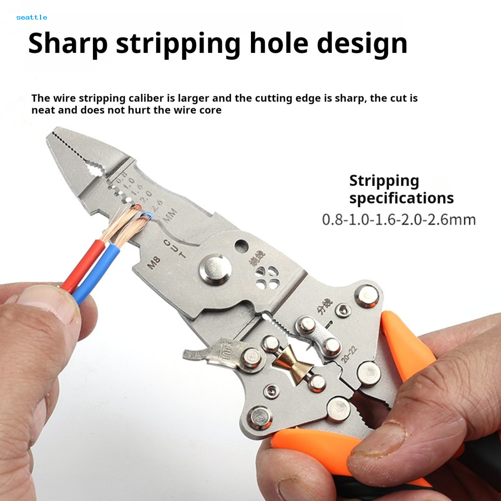 Wire Stripping Tool Crimping Cutting Tool 14-in-1 Multifunctional Wire ...