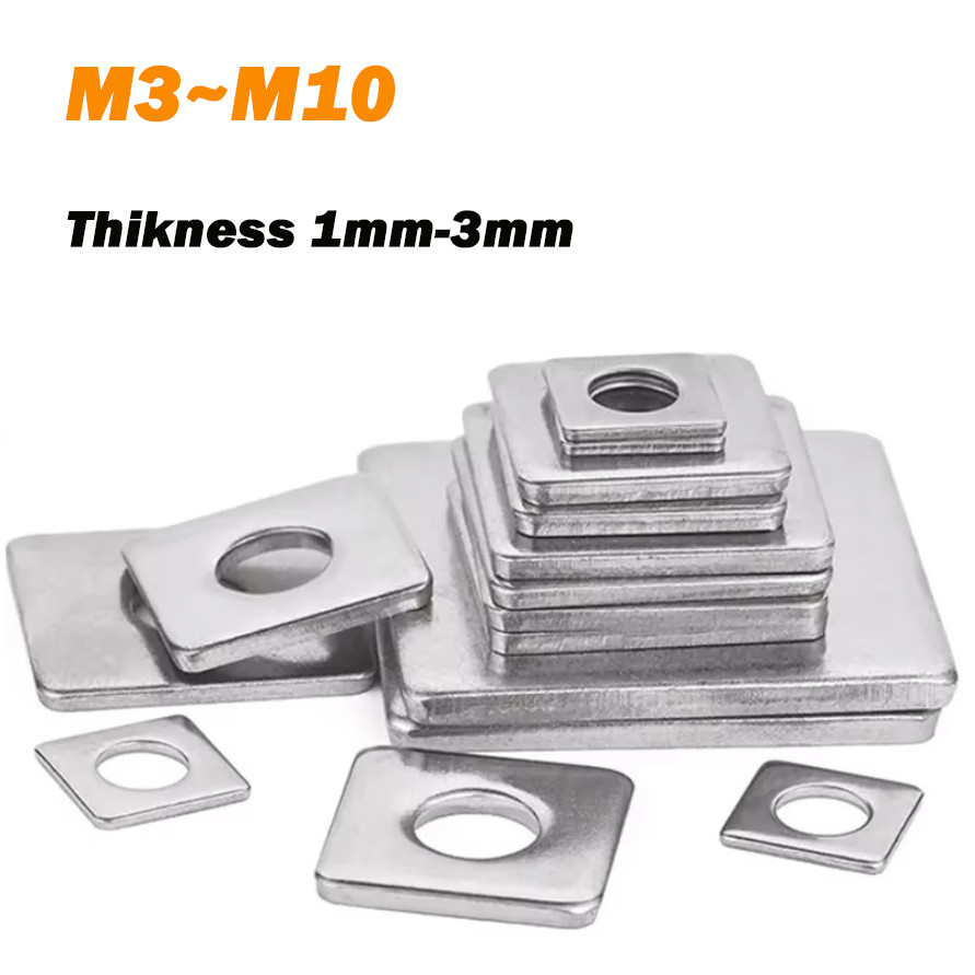 Square Washers M3 M4 M5 M6 M8 M10 Thikness 1mm-3mm 304 Stainless Steel ...