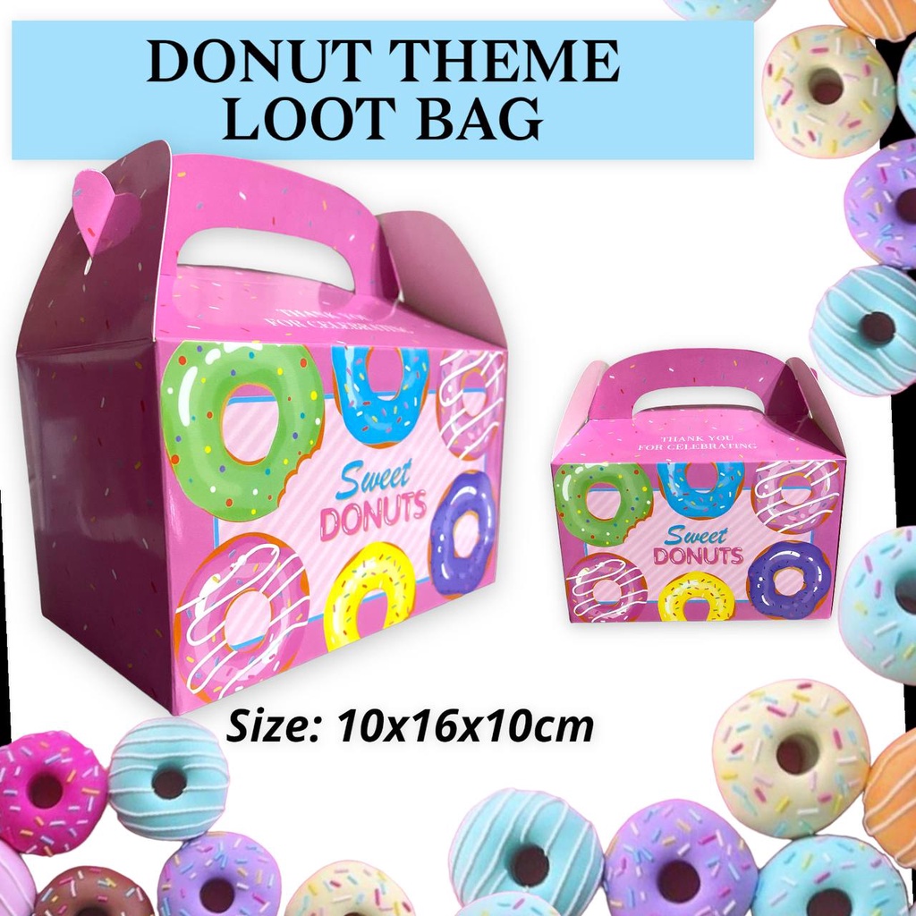 Sweet Donut Candy Land Theme Birthday Loot Bag Treats Birthday Party ...
