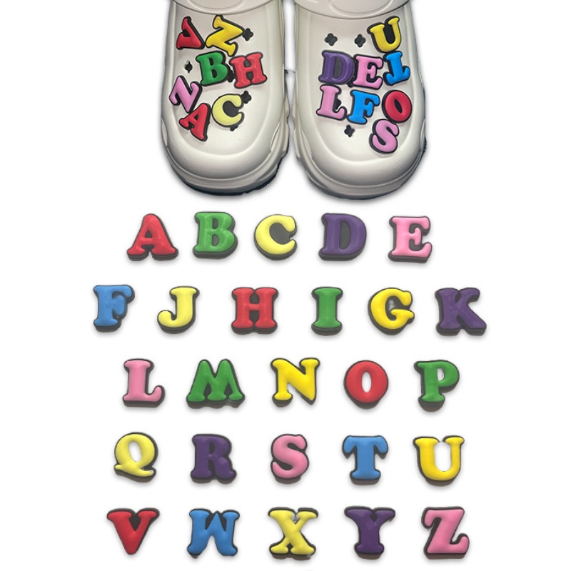 Cute Letters Jibits Croc Alphabet Crocs Charm Color Letter Shoe Charms ...