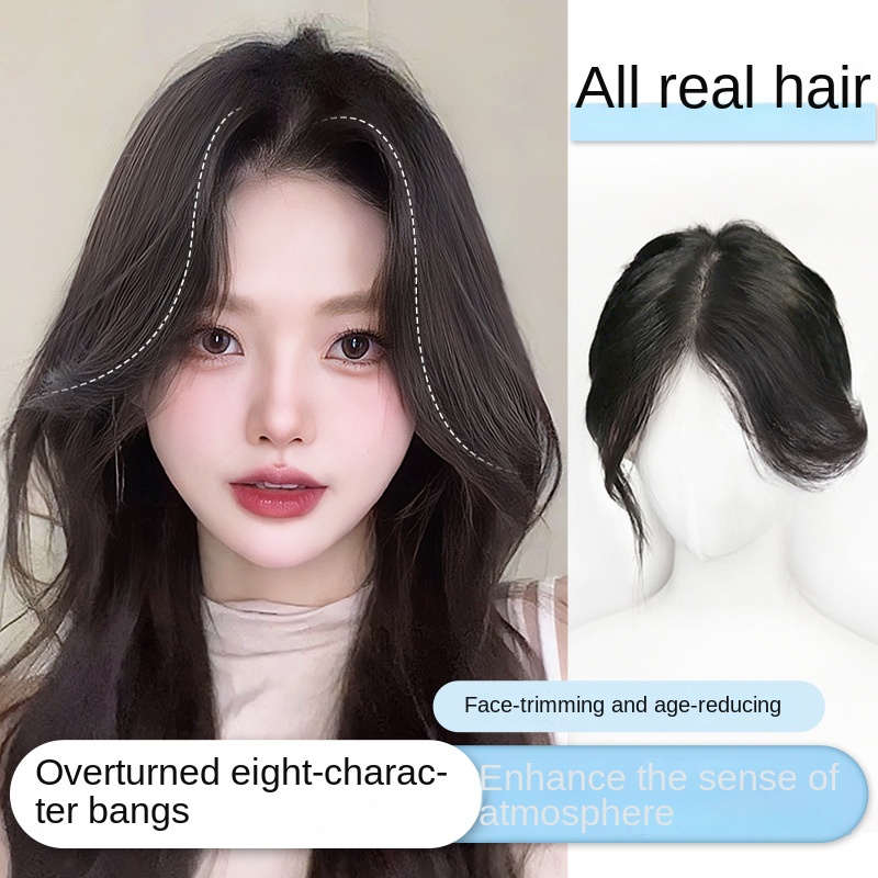 Valgus Eight-Character Bangs Wig Female Head Cover White Hair ...