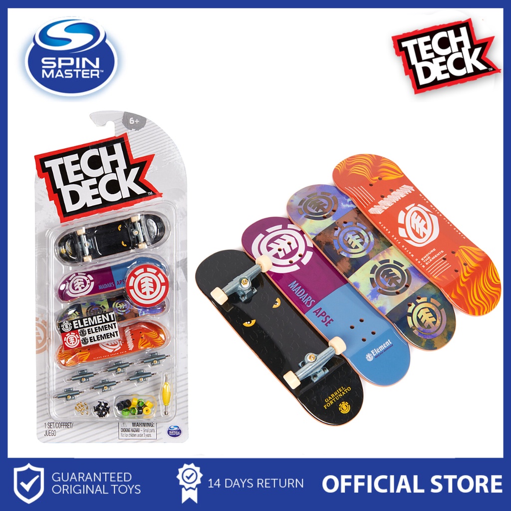 Tech Deck Mini Fingerboard 4 Pack Multipack Set Element Mini ...