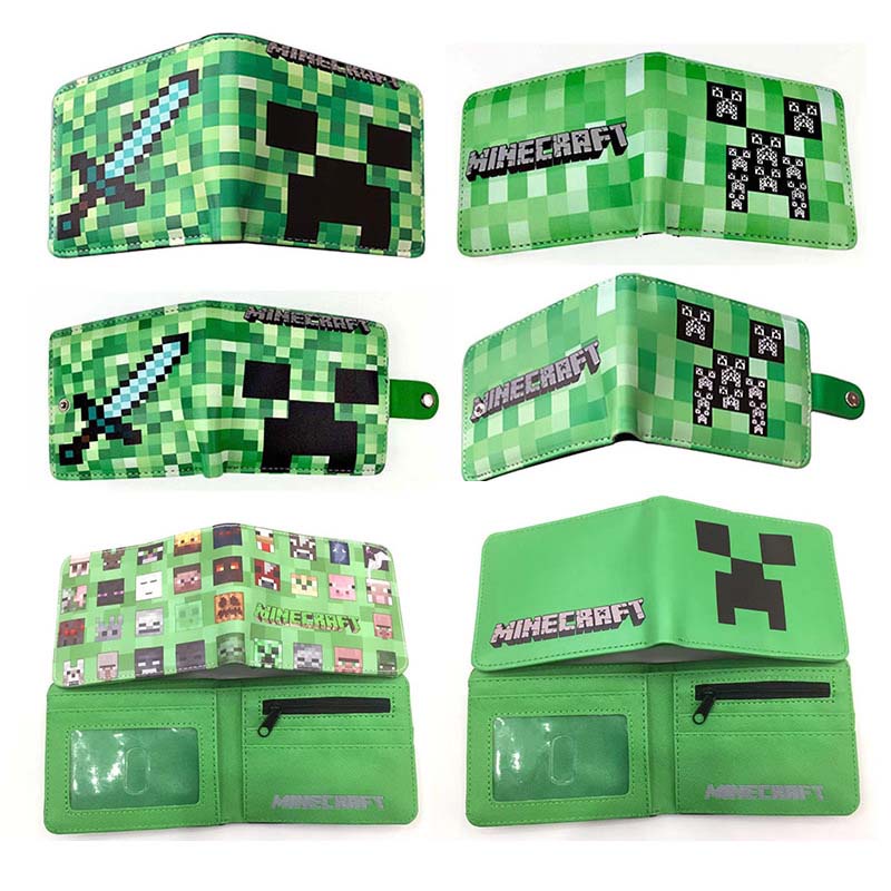 Minecraft Game Around Wallet Printing Men and Women Short Folding Card ...