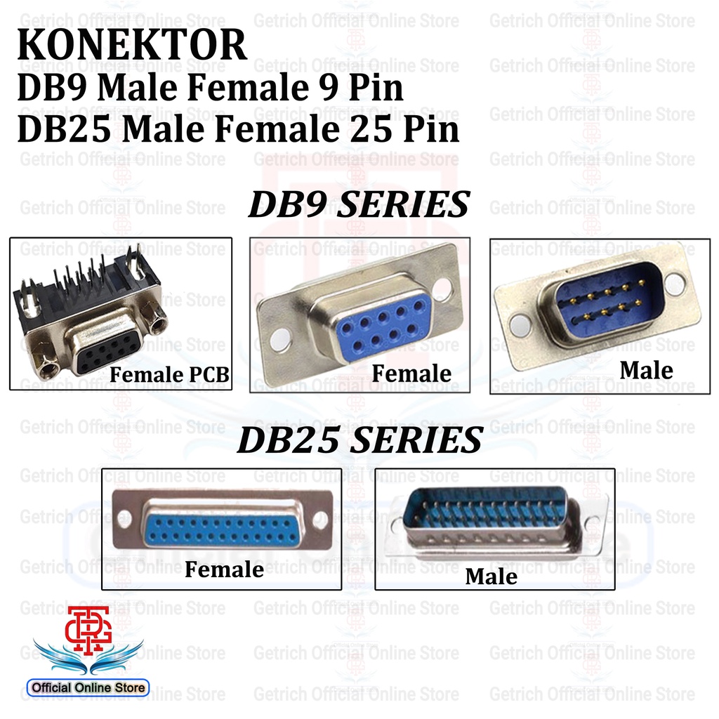 Db9 DB25 Connector Terminal Socket Connector Male Female Socket Adapter ...