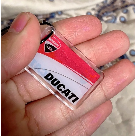 DUCATI transparent plastic LOGO keychain 1199 1299 899 V2 Monster696 ...