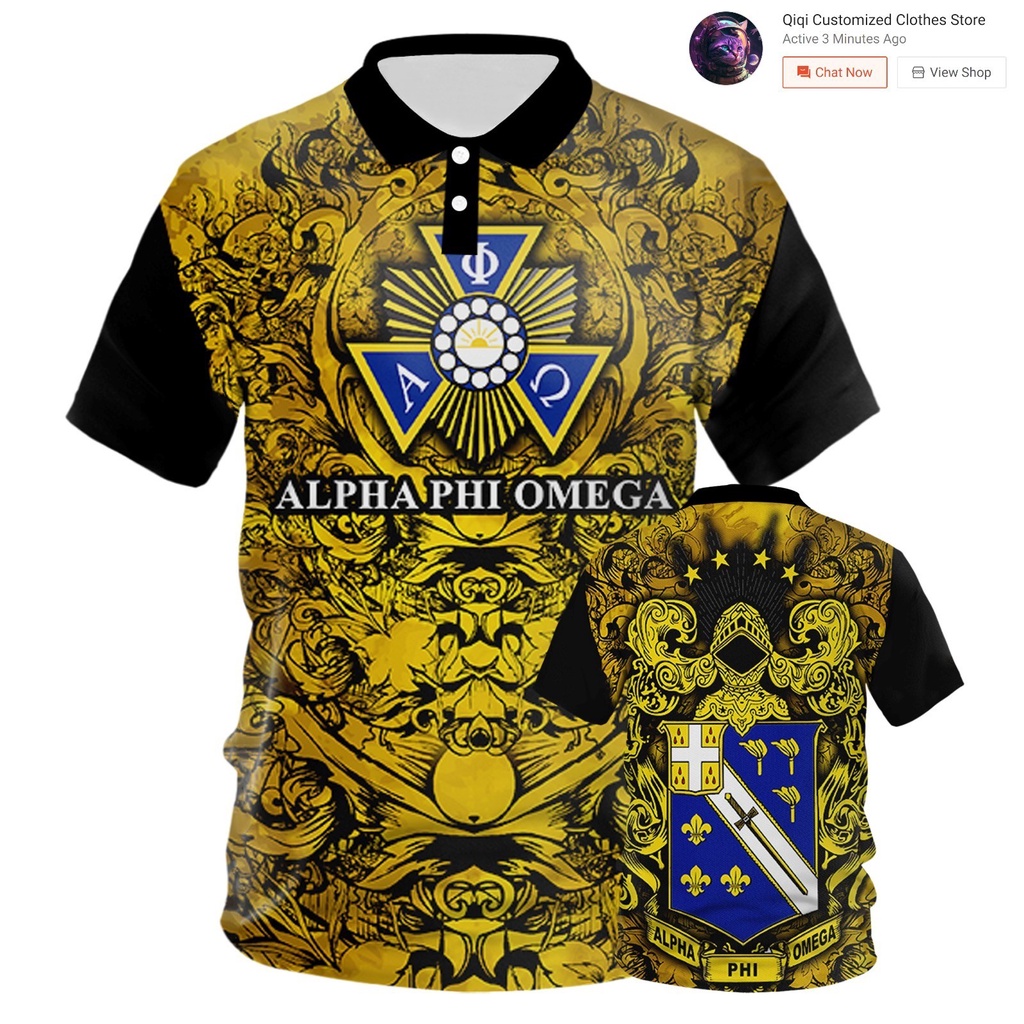 High quality ALPHA PHI OMEGA organization design fully upgraded 3D polo ...