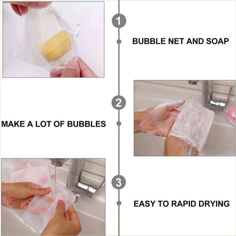 Soap Foaming Net Portable Mesh Soap Bag Body Wash Soap Foaming Net Bag ...