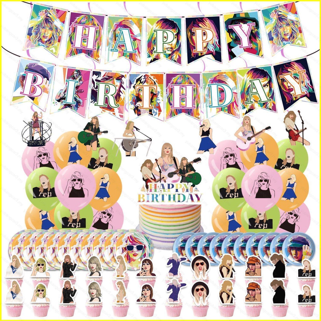 NEW Taylor Swift theme kids birthday party decorations banner cake ...
