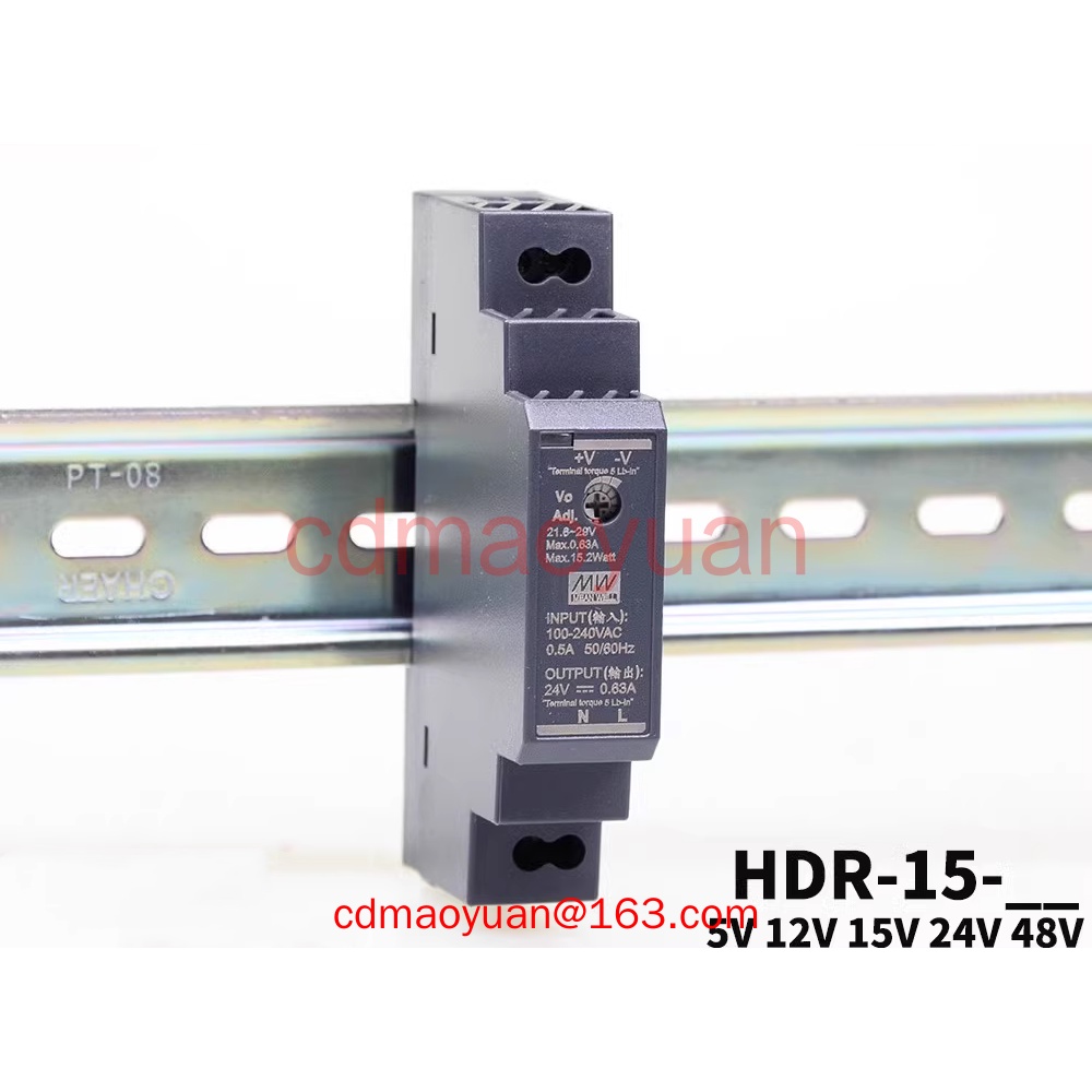 Taiwan MEAN WELL Guide Rail HDR-15-30-60-100-150W Switching Power Supply 5V/12V/15V/24V/48V ...