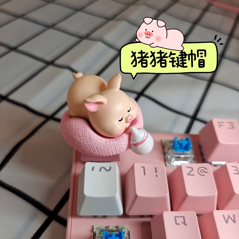 Mechanical Keyboard Personalized Keycap Cartoo Pig Handmade Keycap R4 ...