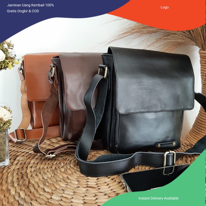 Genuine leather men's sling bag, genuine leather men's sling bag, garut ...