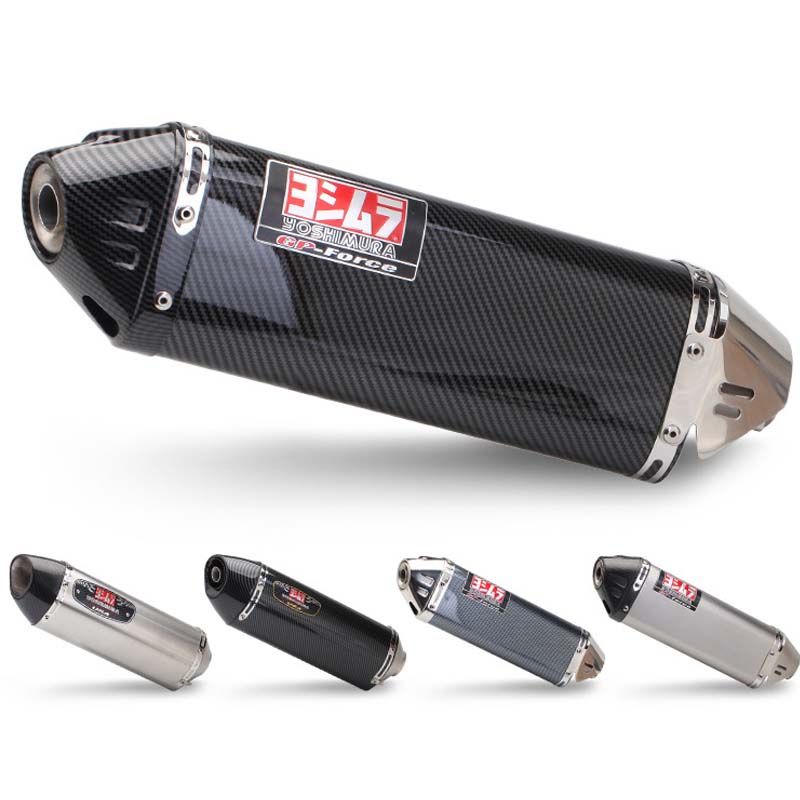 Universal 38-51mm Inlet Moto Exhaust Muffler Pipe TailPipe Carbon Fiber Yoshimura Mufflers ...