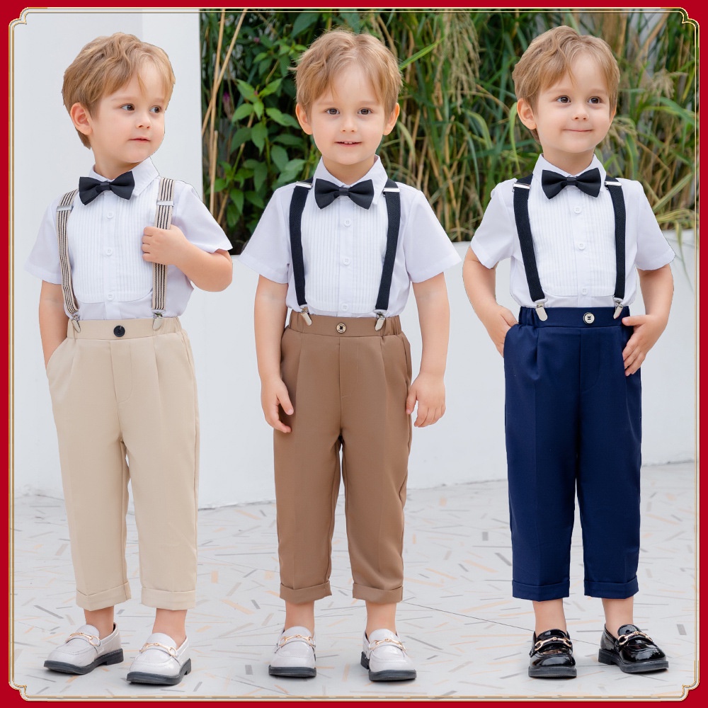 Khaki Boys Gentlemen Suit Wedding Birthday Party Ring Bearer Outfit ...