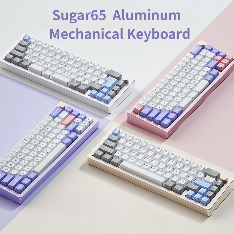WEIKAV Sugar65 Aluminum Mechanical Keyboard 66 Keys TYPE-C Cable Gasket ...