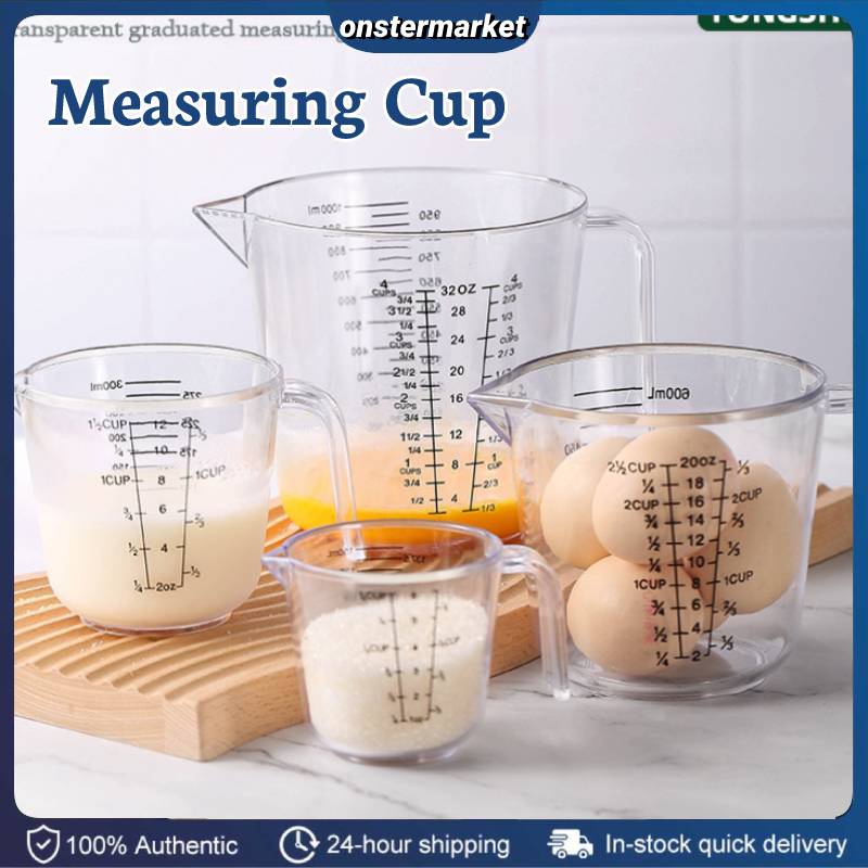 Clear Measuring Cup with Measurements Baking Beaker Liquid Measure Jug ...