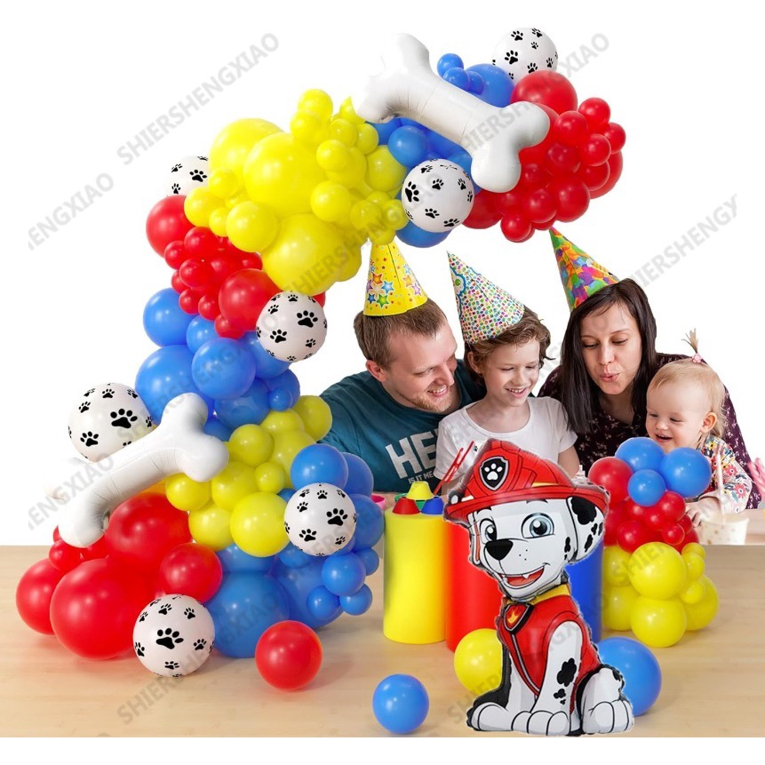 81pcs PAW Patrol Theme Balloon Set Big Marshall Bone Aluminum Film ...