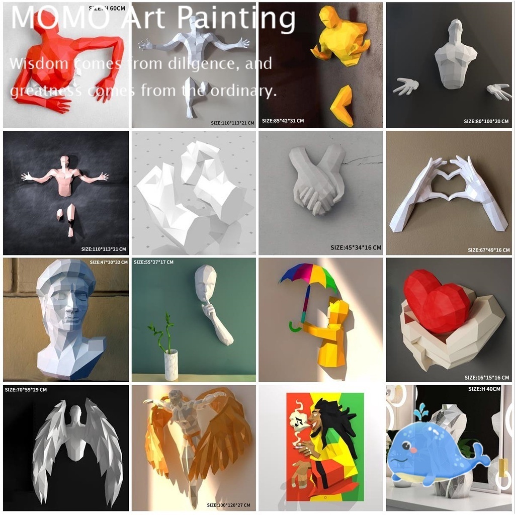 Momo Creative Paper Model M5 Character Paper Model Body Model Wall ...