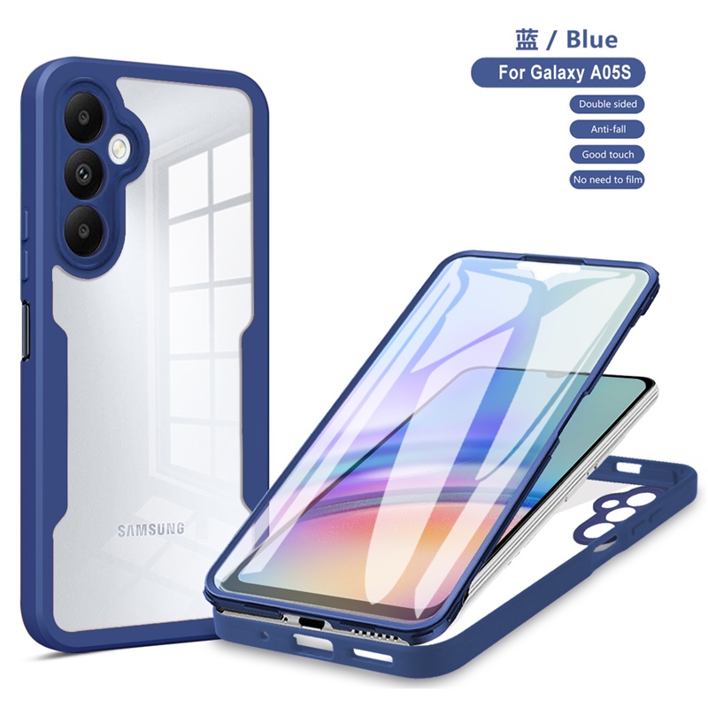 360 Full Cover Case Samsung A05 A05S Shockproof Transparent Acrylic ...