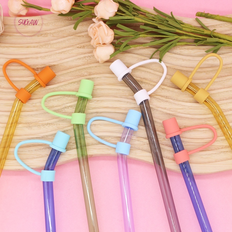 10mm Straw & Dustproof Straws Cover Cap Silicone Protector Straw Plug ...