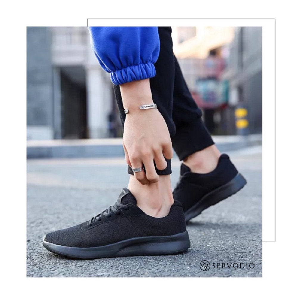 Servodio 36-44 Full Black Men's and Women's Running Shoes SV05 | Shopee ...