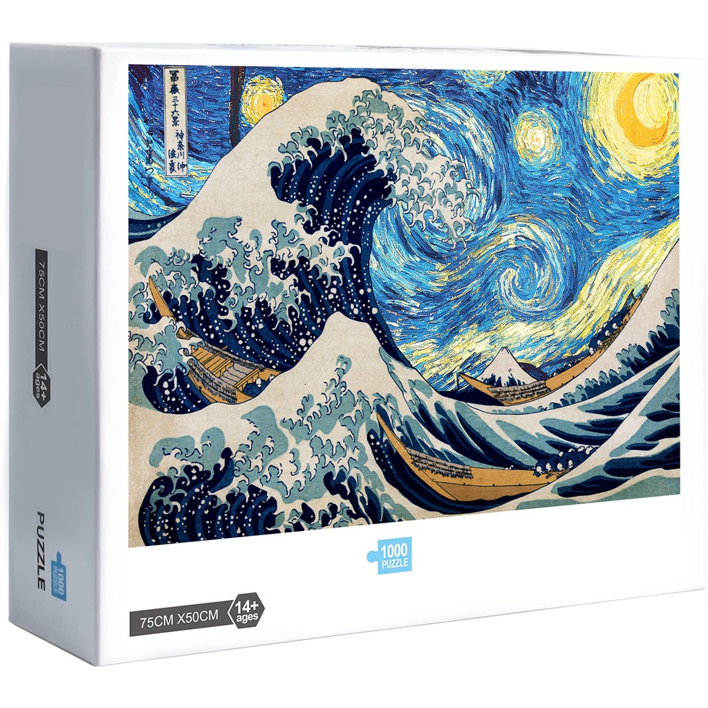 The Great Wave of Kanagawa Puzzle Stress Relief High Quality Wooden ...