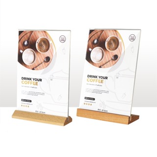 Acrylic T-Shape Display Stand A4/A5/A6 Double Sided Plastic Paper ...