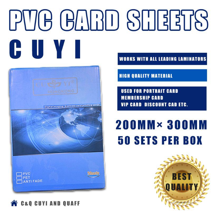 CUYI PVC Sheet for ID Card A4 Size 200mm*300mm(50sets/box) | Shopee ...