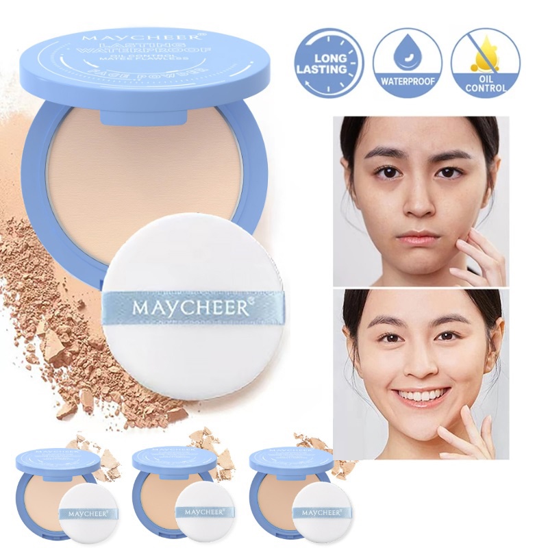MAYCHEER Silk Soft Mist Powder Cake Long-lasting Waterproof Sace Lady ...