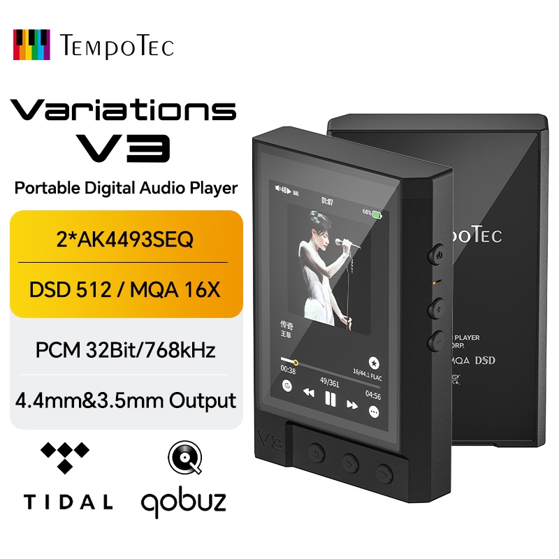 TempoTec V3 DAP Android HIFI Music Player MP3 Portable Dual AK4493SEQ DAC DSD512 WIFI Two-way BT ...
