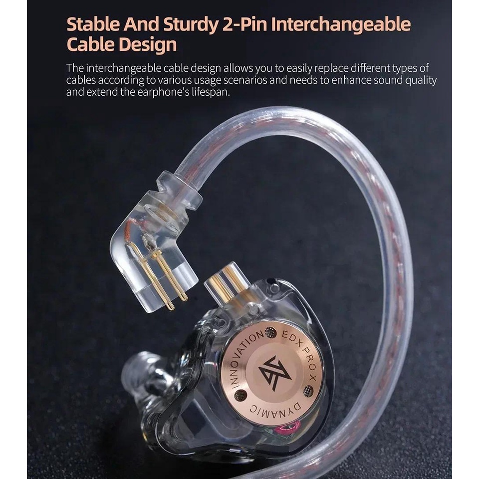 KZ EDX PRO X Dynamic Drive Earphone HIFI Bass Earbud Sport Music ...