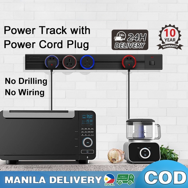 Power Track Socket Concealed Rail Sockets Adjustable Plug Adapter ...