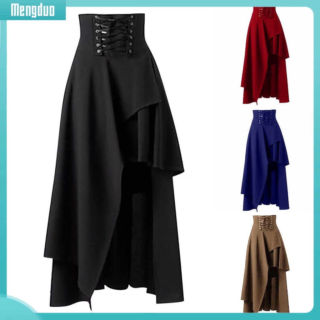[MD] Cosplay Medieval Skirt Soft Breathable Vintage Dress Up Hem Maxi ...