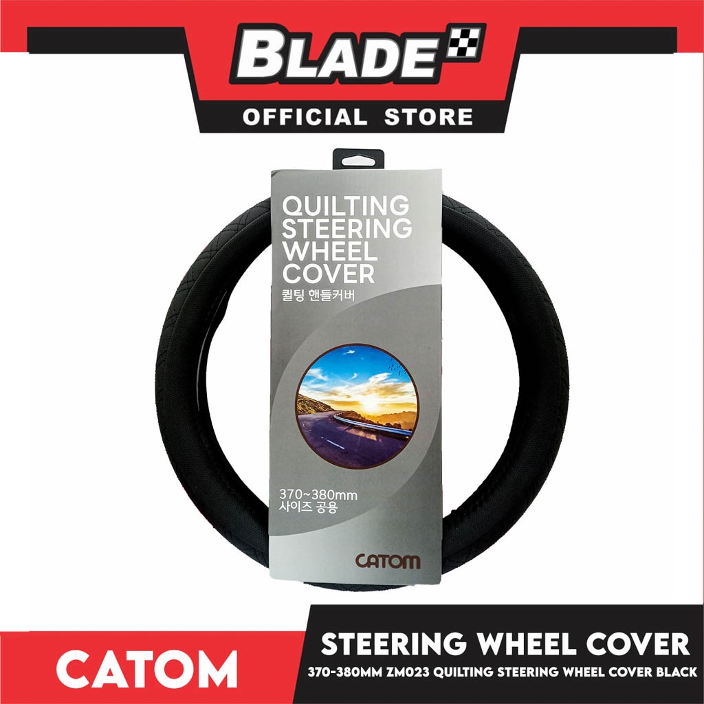 Catom Steering Wheel Cover Quilting 370-380mm ZM023 (Black) | Shopee ...