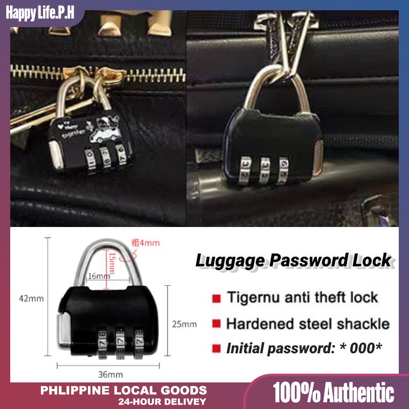 Anti-theft Backpack Padlock Resettable Combination Coded Lock travel ...