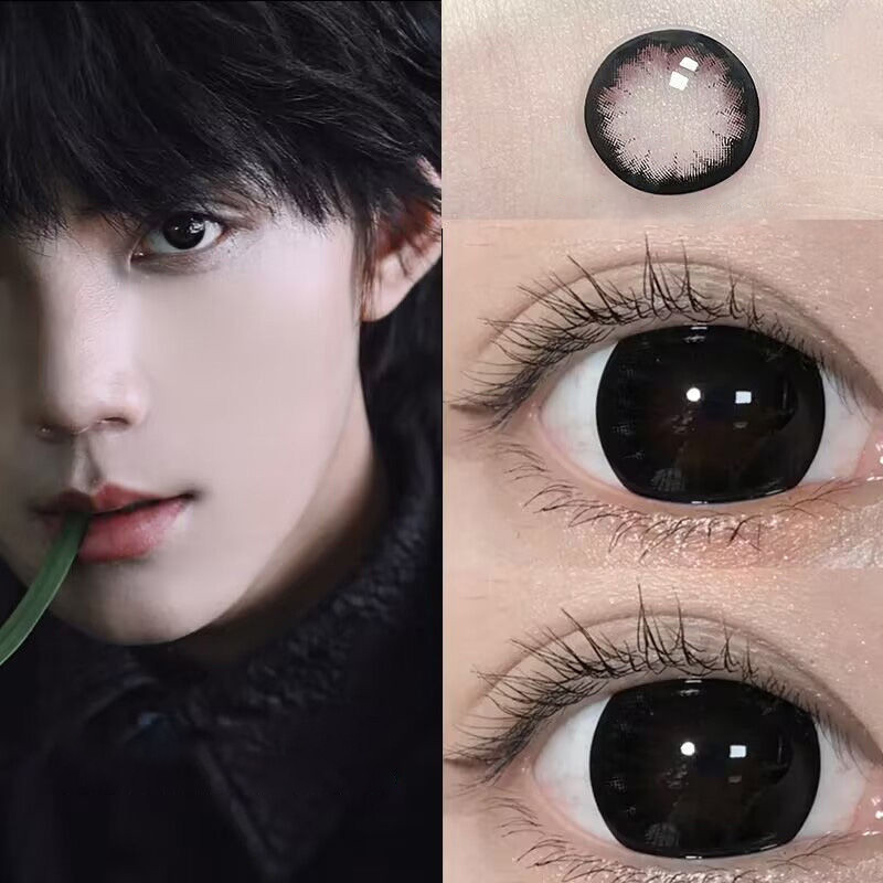 1 Pair Men Boy Colored Contact Lens for Eyes Black Color Eye Contacts ...