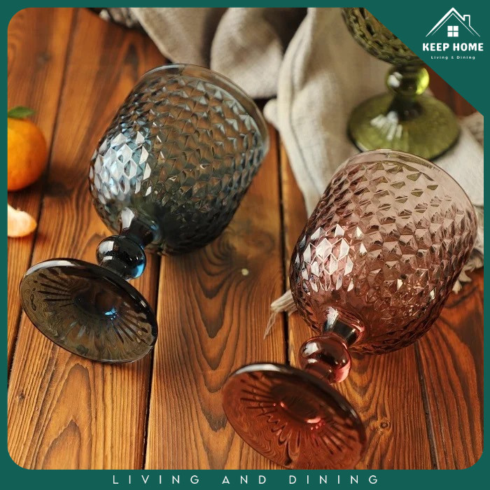 Keep Home 1pc 400ml Vintage Wine Glass Embossed Mermaid Goblet Water ...