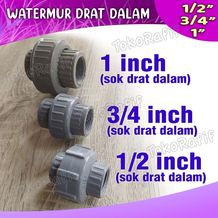 Watermur thread in 1/2, 3/4, 1 inch Union for pvc pipes | Shopee ...