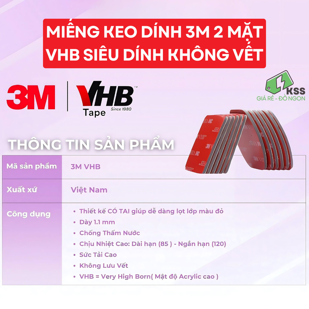 Vhb double-sided 3M adhesive pad is super sticky, does not leave glue stains-KSS | Shopee ...