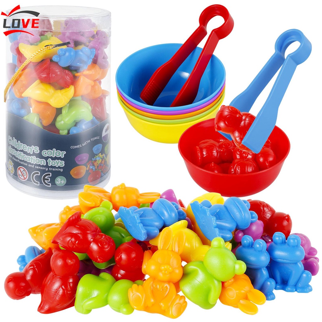 Montessori Counting Toys Counting Animal Matching Game with Bowls Clips ...