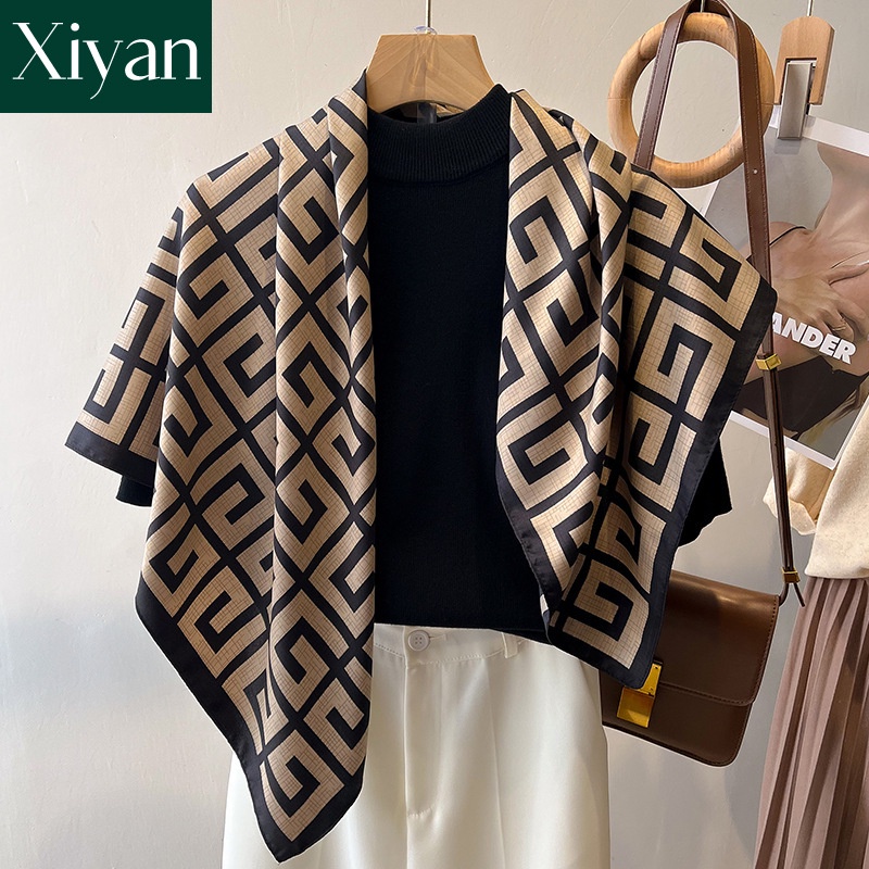 【ready stock】new fashion women printed shawl square scarf 90*90cm ...