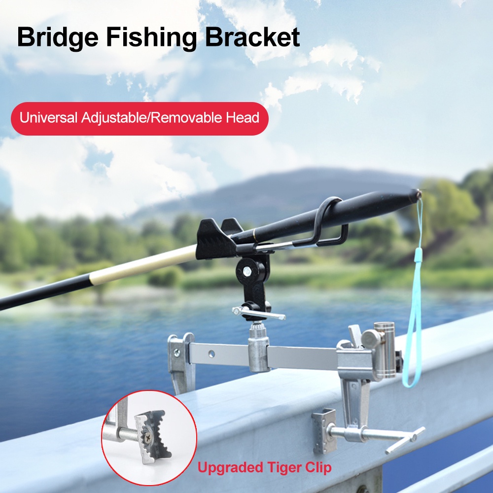 Fishing Support Rod Holder Heavy Duty Metal Universal Clamp-On Boat ...