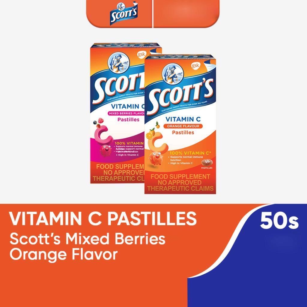 Scott's Vitamin C Pastilles Orange & Mixed Berries 50s | Shopee Philippines