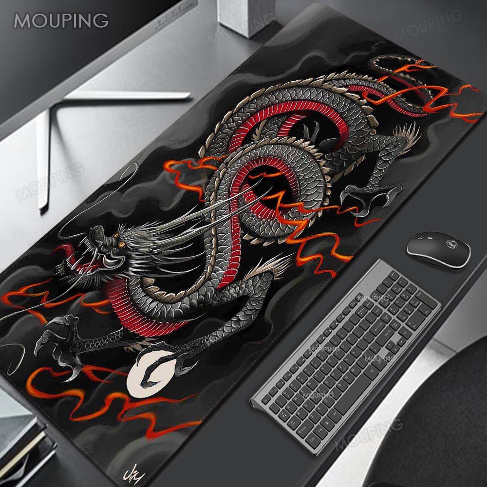 Dragon Genshin Mouse Pad Gamer Accessories Company 90x40 Desk Mat ...